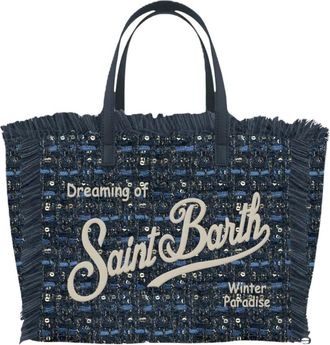MC2 Saint Barth Colette Tweed Shiny - Femme - Sacs - Bleu - Taille: ONE Size