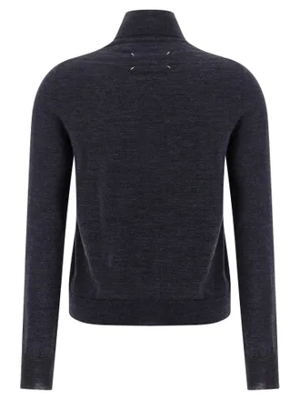 Maison Margiela Womens Blue Wool Cardigan Clothing
