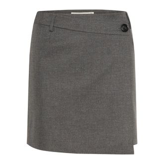 Gestuz Femme, Jupes, Gris, Taille: 36 FR Jupe portefeuille Gris fonc&eacute; Melange
