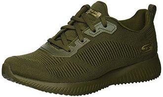 Skechers Bobs Squad - Tough Talk, Baskets Femme, Vert (Olive Engineered Knit Old), 36 EU