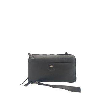 Aeronautica Homme, Sacs, Noir, Taille: ONE Size Vintage Pochette en Cuir Air-Tech Am-571