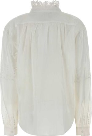 Isabel Marant Ruffled Pleated Cotton Shirt - White
