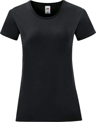 Fruit Of The Loom Ladies Iconic T-Shirt Gr&ouml;&szlig;e S - XXL, Farbe:schwarz, Gr&ouml;&szlig;e:XL
