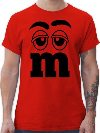 Shirtracer T-Shirt Herren - Karneval & Fasching - M und M Figuren Aufdruck I M&M I Fastnacht I Fasnacht I Fasnet - 3XL - Rot - faschingsshirt Faschings mm Shirt 