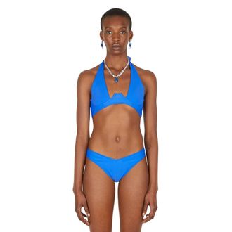 Di Petsa Wet-Look Mesh Bikini - - Swimwear - Damen - Blau - L