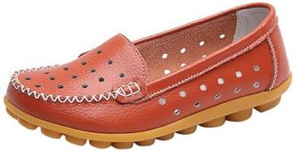 Generic Sexy Docteur Femme en Cuir Creux à la Mode dÉté, Confortable et Léger Antidérapant, Chaussures de Maman Chaussons de Cuisinier, orange., 39 EU