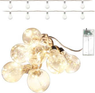 Com-Four LED-Lichterkette mit Gl&uuml;hbirnen am Strick - dekorative Innenbeleuchtung f&uuml;r Wohn- und Schlafzimmer - warmwei&szlig;es Licht f&uuml;r stimmungsvolle Raum- & Festd