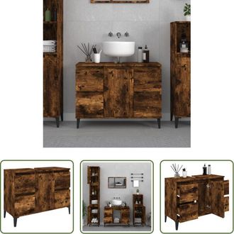 vidaXL vidaXL R&auml;uchereiche - Waschbeckenunterschrank R&auml;uchereiche 80x33x60 cm Holzwerkstoff