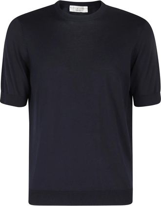 FILIPPO DE LAURENTIIS Baumwoll-Krepp-Kragenhemd - - Tops - Herren - Blau - 3XL