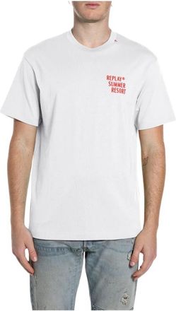 Replay Homme, Tops, Blanc, Taille: S T-Shirt Ras du Cou