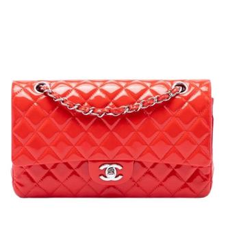 Chanel Sac bandouli&egrave;re matelass&eacute; vintage en cuir verni &agrave; double rabat - Femme - Pre-owned - Rouge - Taille: ONE Size