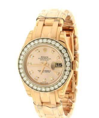 Rolex Watch Pearlmaster 34mm Rose Gold Diamond bezel 2022