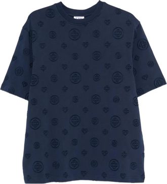 Casablanca logo-pattern T-shirt - Blau