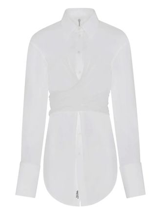 Jean Paul Gaultier robe-chemise drapée à fermeture zippée - Blanc