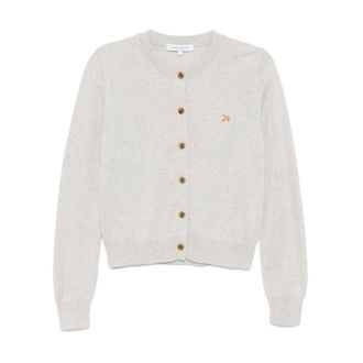 Maison Kitsun&eacute; Grauer Pullover mit Knopfleiste - - Knitwear - Damen - Grau - L