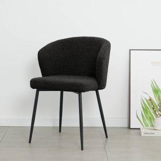 Studio Copenhagen home24 Polsterstuhl MARETH 2er-Set 57 x 80 x 60cm Schwarz/Schwarz