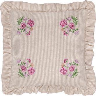 Wylder Martha Besticktes Rüschenkissen mit Polyesterfüllung - Rosa - 50 x 50 cm