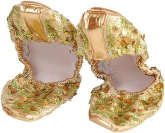 BESTONZON BESTonZON Chaussures de Danse Latines Antid&eacute;rapantes &agrave; Paillettes Dor&eacute;es Semelle Ronde Taille M Chaussures de Ballet R&eacute;sistantes &agrave; LUsure pour Danse C