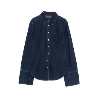 7 For All Mankind Femme, Blouses et Chemises, Bleu, Taille: 38 FR Chemise Ajust&eacute;e