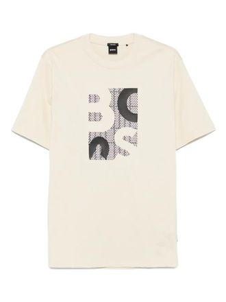 BOSS t-shirt à motif monogrammé - Tons neutres