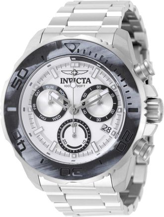 Invicta Carbon Hawk 51075 Herrenuhr - Quarzwerk - Edelstahl mit silbernem Zifferblatt - 48 mm