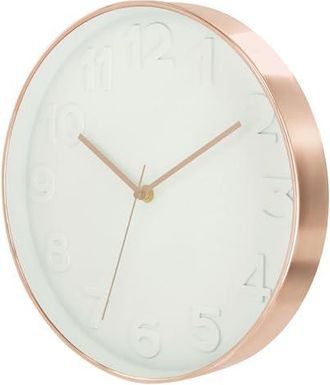 Paris Prix HOME DECO FACTORY The Hd3305 Horloge Ronde PP Blanc/Cuivre 30,70 X 4,50 X 30,70 cm