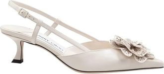 Jimmy Choo London Hohe Schuhe - Milk Color Nappa Slingback 50 - Gr. 37,5 (EU) - in Wei&szlig; - f&uuml;r Damen