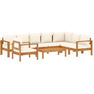 vidaXL vidaXL Salon de jardin avec coussins 6 pcs bois dacacia solide