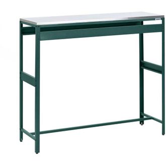 Beliani Outdoor-Bartisch MAENZA 120 cm 40 cm Metall Gr&uuml;n