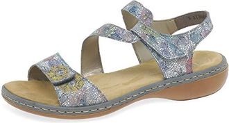 Rieker 659c7-90 Chuchoter Des Sandales De Mode Confortables En Bleu Multi 39 Blue