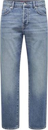 Only & Sons Onsedge Straight Box Tai DNM Cbo Noos Jeans, Denim Bleu médium, 34W / 32L Hommes