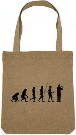 Fabulous Sac Shopping Tote Bag Aspect Lin - Evolution Bansuri Flute Musique Instrument Musicien - Sac de Courses Toile Epaisse 360g Beige Naturel Cabas Port&eacute; E