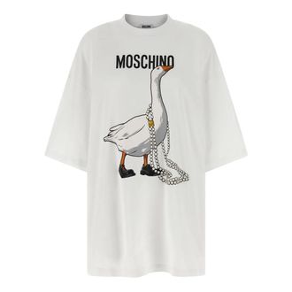 Moschino Goose Heavy Cotton Dress - - Dresses - Damen - Wei&szlig; - 2XS