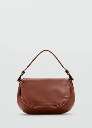 Mango Sac bandouli&egrave;re rabat marron moyen - Femme - Taille unique - MANGO