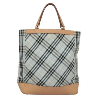 Burberry Pre-owned Toile sacs-main - Femme - Pre-owned - Bleu - Taille: ONE Size