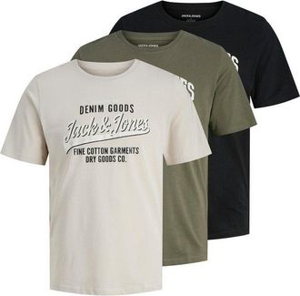 Jack & Jones Rundhalsshirt JJETHAN TEE SS CREW NECK 3PK MP NOOS (Packung, 3-tlg)