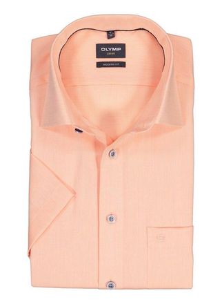 Olymp Herren Kurzarmhemd orange Baumwolle