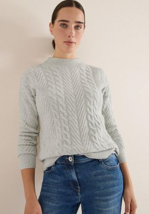 Cecil Strickpullover mit Turtle Neck, Zopfmuster