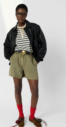 Gerard Darel Short en lyocell et lin - AVINA - Vert Kaki