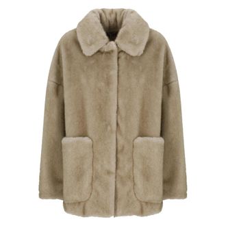 Herno Weicher Webpelzmantel - - Jackets - Damen - Beige - S