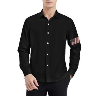 Generic Chemise extensible &agrave; manches longues pour homme - Chemise boutonn&eacute;e imprim&eacute;e - Coupe r&eacute;guli&egrave;re - Chemise daffaires urbaine &eacute;l&eacute;gante - Chemisier formel