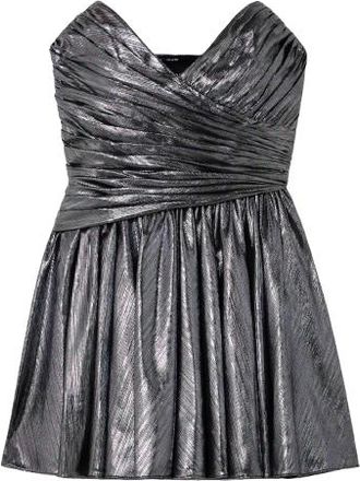 Retrof&ecirc;te RETROF&Eacute;TE Jayda Strapless Pleated Lam&eacute; Mini Dress In Metallic Size M