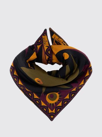 Pucci Foulard triangulaire en twill de soie avec imprim&eacute; abstrait et logo
