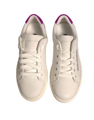 Dolce & Gabbana Womens White Suede Leather Low Top Sneakers Shoes Calfskin