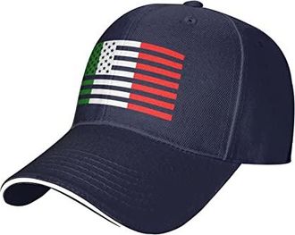 Generic Casquettes De Golf Drapeau Italo-Am&eacute;ricain Classique Baseball Casquette R&eacute;glable Visiere pour Festivals Ext&eacute;rieur Les Saisons