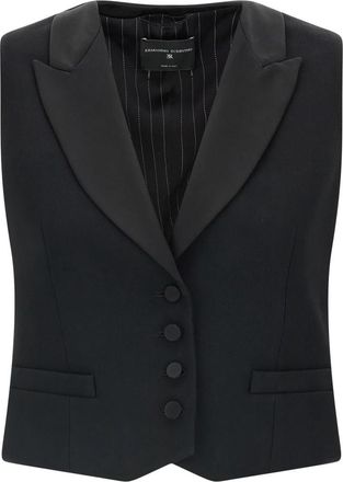 Ermanno Scervino Ma&szlig;geschneiderte Cady-Weste mit Satin-Revers - - Jackets - Damen - Schwarzk - S