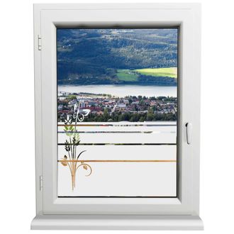 Indigos UG Glasdekorfolie - Schmetterling und Blumen - Sonnenschutz H50Line - Sichtschutzfolie - Fensterfolie - f&uuml;r die K&uuml;che, Bad ans Fenster, Sichtschutz - sel
