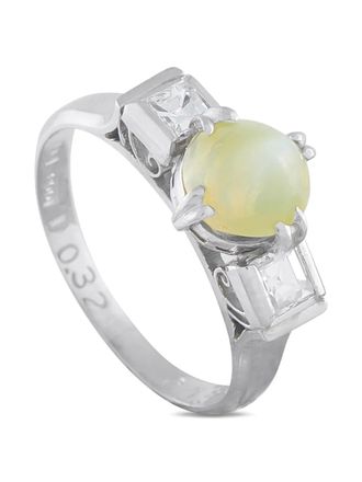 Luxury Bazaar platinum diamond and cats eye ring - Silber
