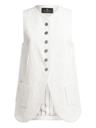 Etro veston à motif cachemire en jacquard - Blanc