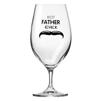 Krosno Bierglas 400 ml, 1 St&uuml;ck mit Aufschrift - Geschenk f&uuml;r den Vater - personalisiertes Glas f&uuml;r ihn - bleifreies Kristall, dekorativ